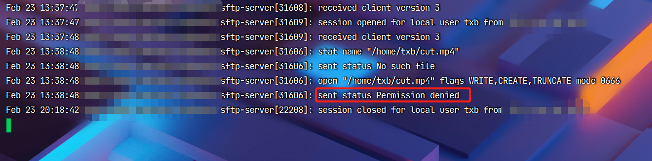 sftp日志 | xiyoucloud